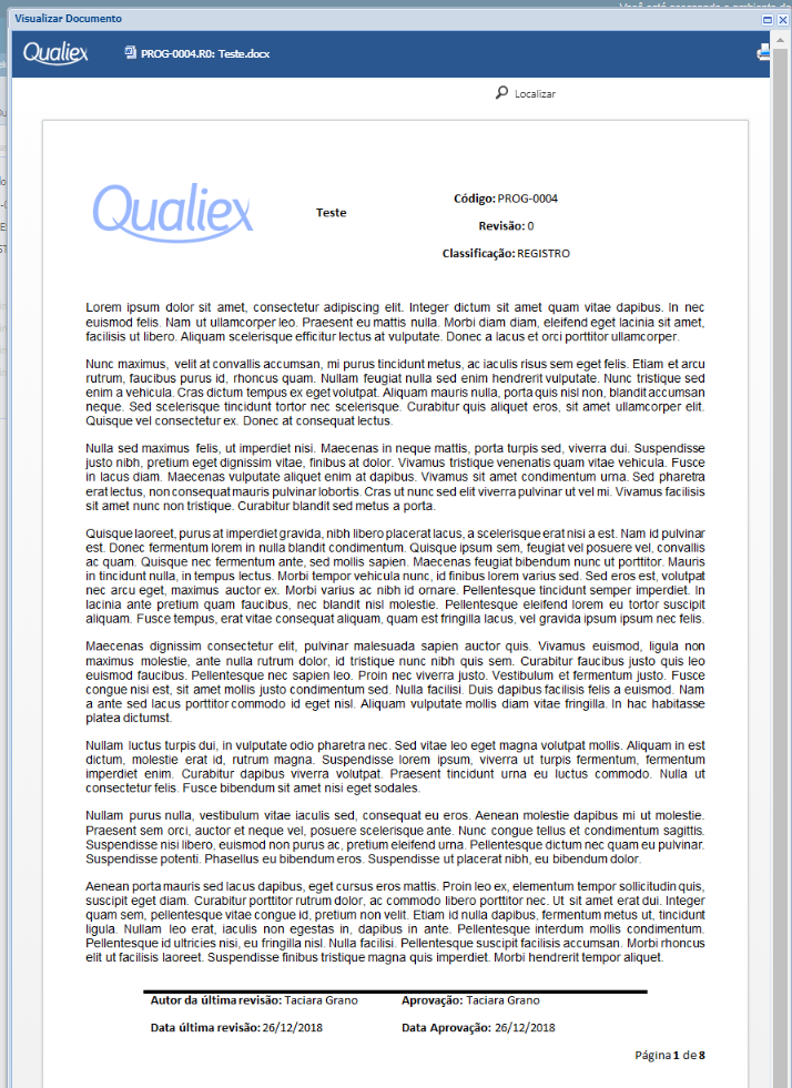 Modelo de cabeçalho e rodapé no Word