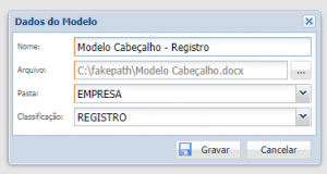 Modelo de cabeçalho e rodapé no Word